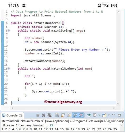 write a program to print first 7 natural numbers