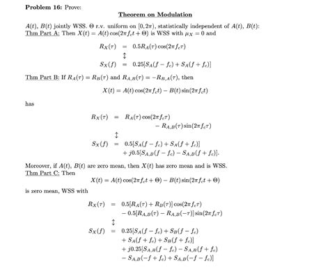 Solved Problem 16 Prove Theorem On Modulation A T B T Chegg Com