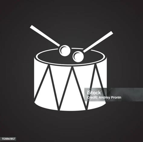 그래픽 및 웹 디자인 현대 간단한 벡터 기호에 대 한 검은 배경에 아이콘을 드럼 인터넷 개념입니다 웹사이트 디자인 웹 버튼 또는 모바일 애플 리 케이 션에 대 한 최신 유행