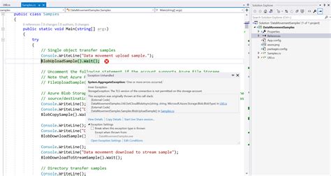 Datamovementsamples Requires Tls 10 · Issue 255 · Azureazure Storage Net Data Movement · Github