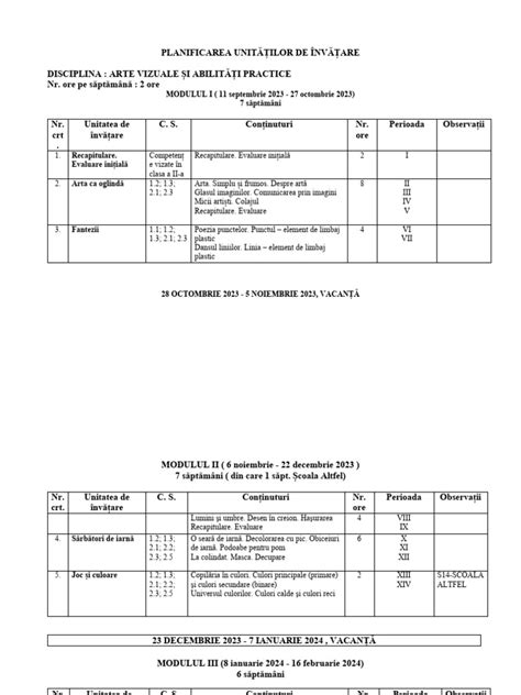 Planificare Avap Pdf