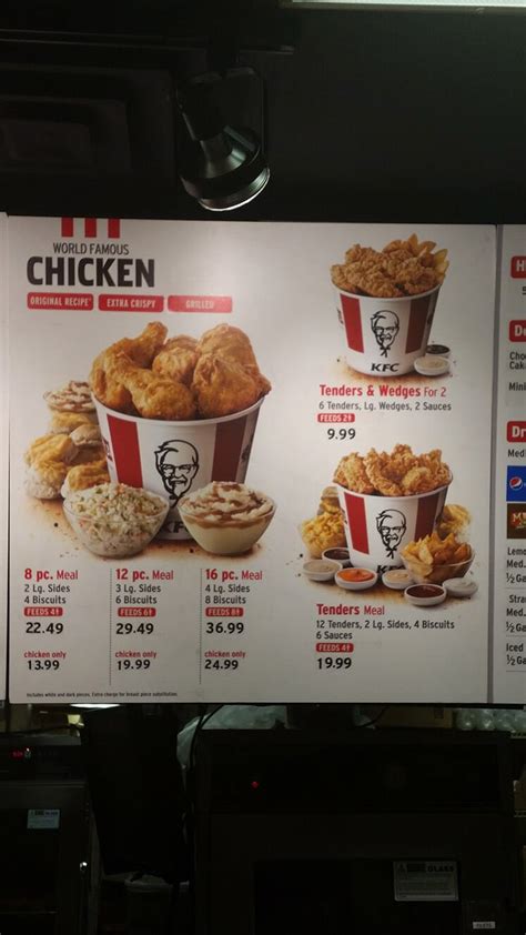 Kfc Menu With Prices Kfc 12 Piece Meal Price Icdk