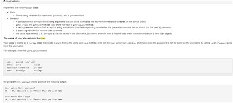 Solved Implement The Following User Class State Three Chegg Com