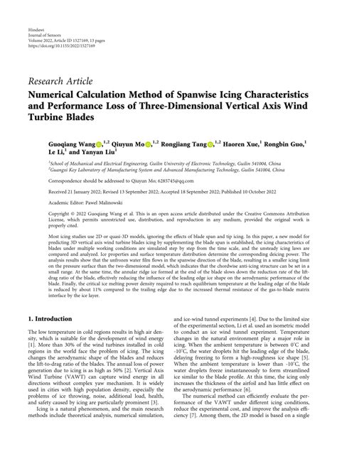 pdf numerical calculation method of spanwise icing characteristics