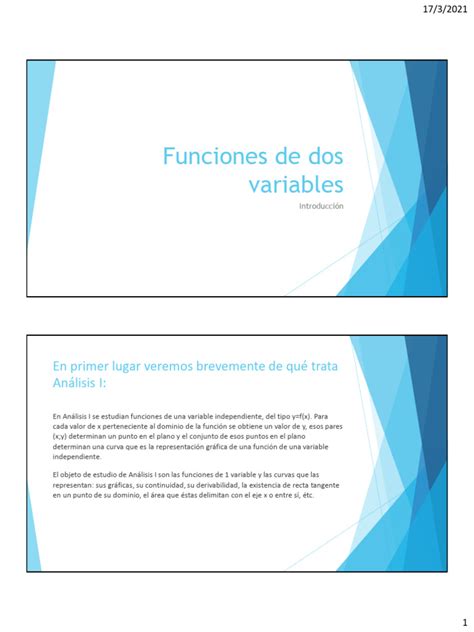Funciones De Dos Variables Pdf Función Matemáticas Análisis