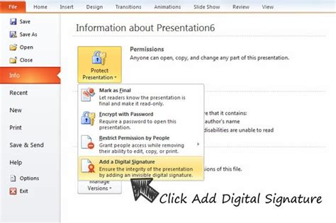 Sign Your Powerpoint Presentation File With Your Digital Signature