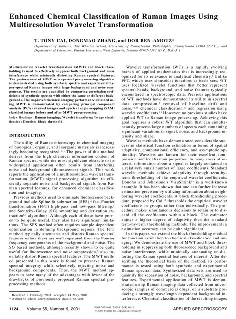 Pdf Enhanced Chemical Classification Of Raman Images Using