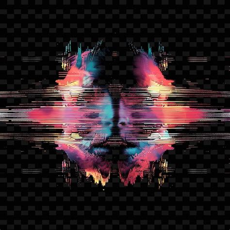 Premium Psd Png Glitch Music Video With Distorted Visuals And