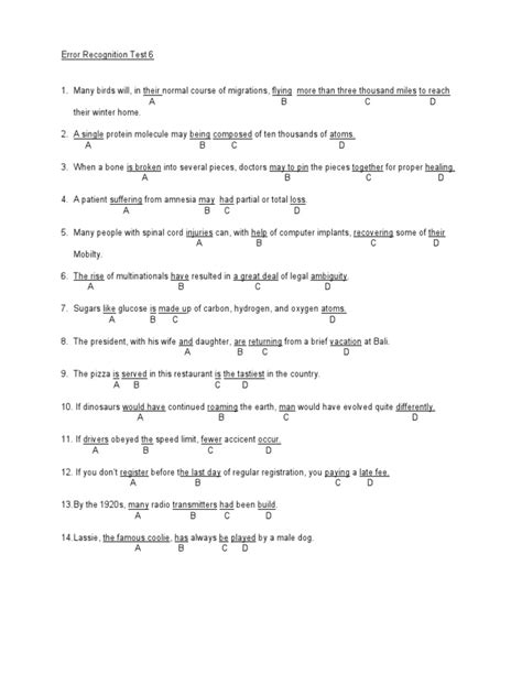 Error Recognition 6 Pdf Chemistry Physical Sciences