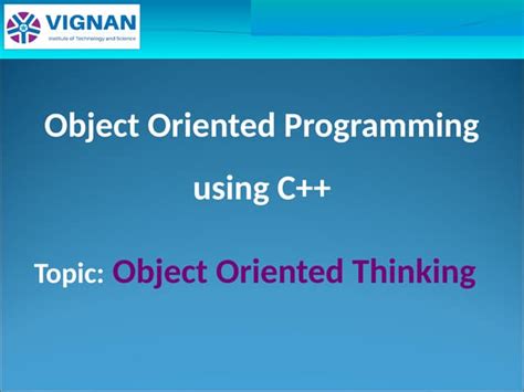 Object Oriented Programming Using C Basic Concepts Ppt