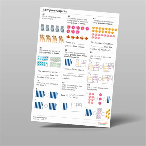Year 2 Compare Objects Fluency Matrix Resource Classroom Secrets