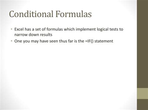 PPT Conditional And Cross Sheet Formulas PowerPoint Presentation Free Download ID