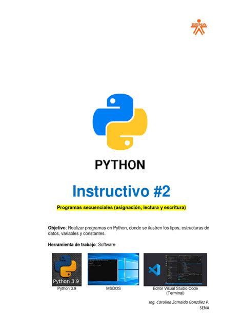 2 Instructivo Programas Secuenciales Pdf Python Lenguaje De Programación División