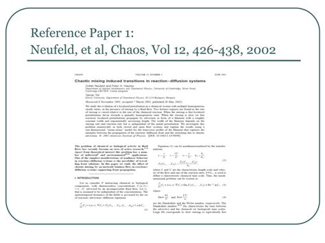 Ppt A Reaction Advection Diffusion Equation From Chaotic Chemical Mixing Powerpoint