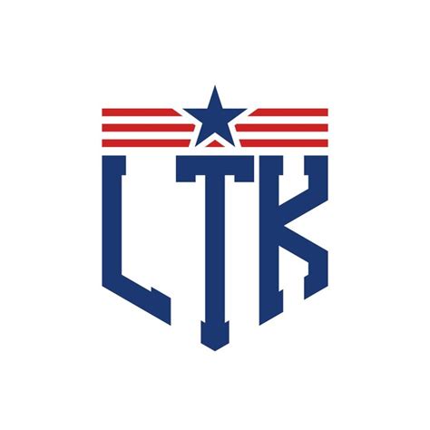 Premium Vector Patriotic Ltk Logo With Star And American Flag Straps