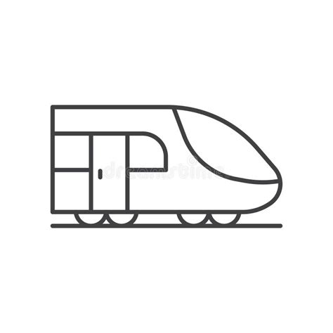 Metro Train Icon In Line Stroke Flat Style Subway Vector Illustration On Isolated Background