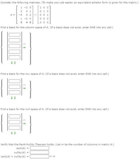 Solved Consider The Following Matrices To Make Your Job