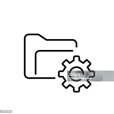 폴더 및 톱니바퀴 파일 구성 관리 및 유지 관리 도구 설정 및 자동화 벡터 아이콘 개체 그룹에 대한 스톡 벡터 아트 및 기타 이미지 개체 그룹 경영자 기어 기계 부분
