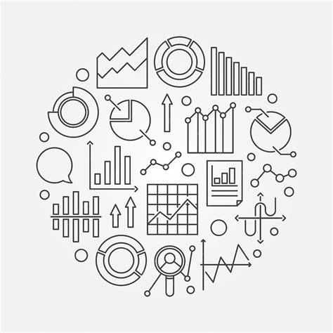 Premium Vector Data Analytics Vector Concept Round Outline Minimal Illustration