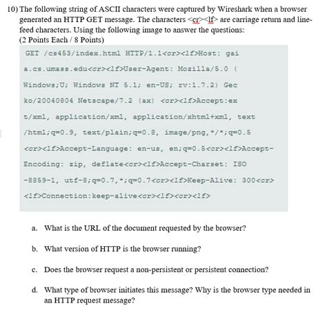 Solved 10 The Following String Of Ascii Characters Were