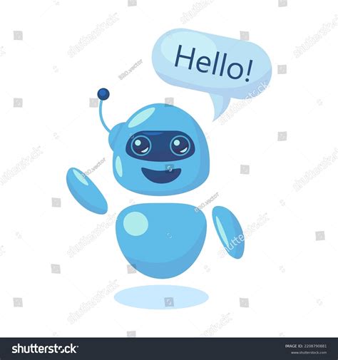 Modern Cute Chat Bot Different Poses Stock Vector Royalty Free