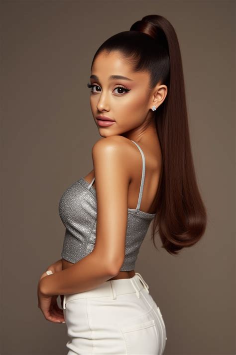 Ariana Grande Wearing A Silver Image Created By 𝒫𝓇𝒾𝓃𝒸𝑒𝓈𝓈 ♡ Tensor Art