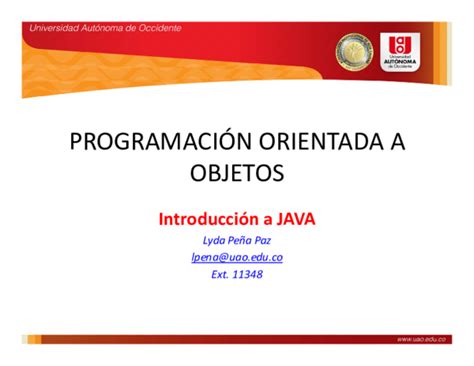 Pdf ProgramaciÓn Orientada A Objetos Introducción A Java