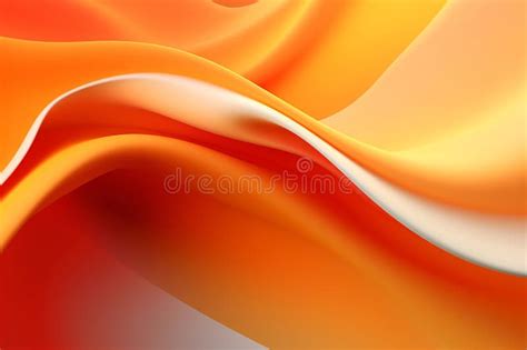 Abstract Orange And White Wave Background Digital Art Fluid Design Smooth Texture Modern