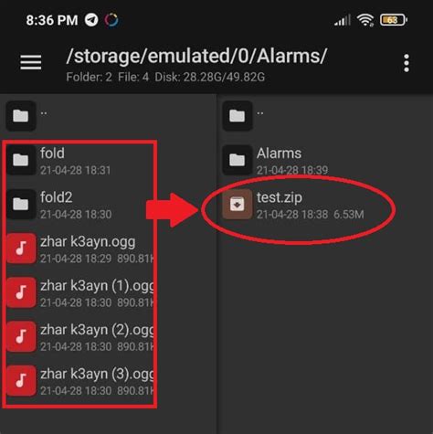 Android How To Compress Only Files Inside Folder And Not The Folder