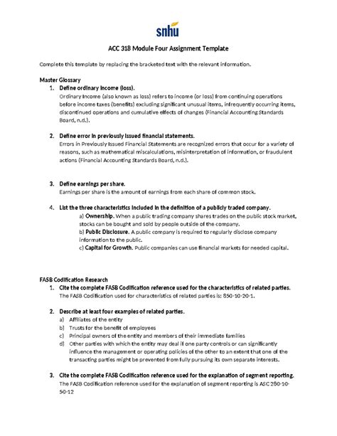 ACC Module Four Assignment Master Glossary Define Ordinary Income Loss Ordinary