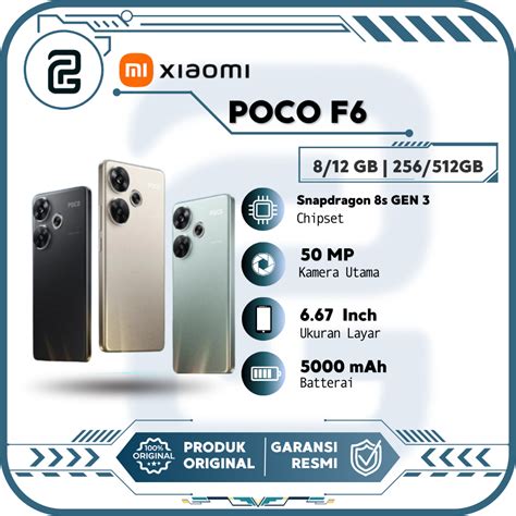 Jual Xiaomi Poco F GB GB GB GB Snapdragon S Gen Layar AMOLED CrystalRes Hz Flow