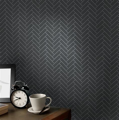 Chevron Floor Tile Black Wallpops Floor Tiles
