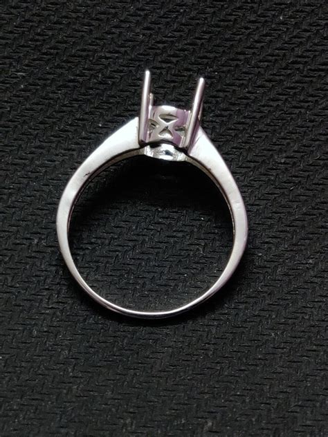 925 Sterling Silver Semi Mount Ring Setting 8 Mm Round Semi Mount