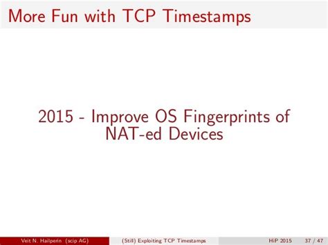Still Exploiting Tcp Timestamps