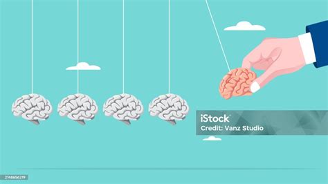 팀에 영감을 주는 지식 공유 비즈니스 성공을 달성하거나 목표를 달성하기 위한 코칭 팀 사업가 손이 빈 인간 두뇌에 지식을 전달하는 진자로 똑똑한 인간 두뇌를 당깁니다 개발에