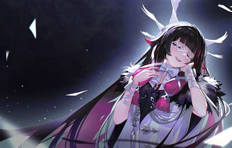 Обои улыбка темнота настроение крылышки Genshin Impact Предвестник Фатуи Columbina