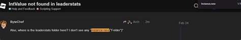 Intvalue Not Found In Leaderstats Scripting Support Developer Forum