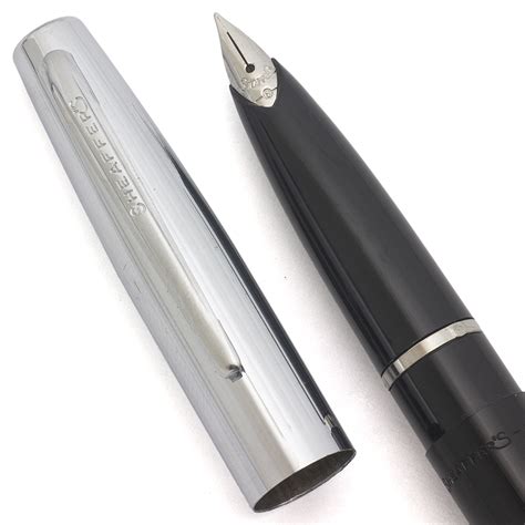 Sheaffer Skripsert School Pen Set Black Chrome Caps Semi Hooded Fine Nib New In Box