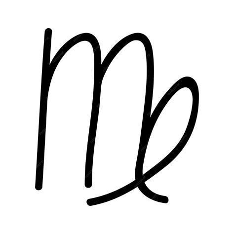 Signo Del Zodiaco De Virgo Dibujado A Mano Símbolo Esotérico