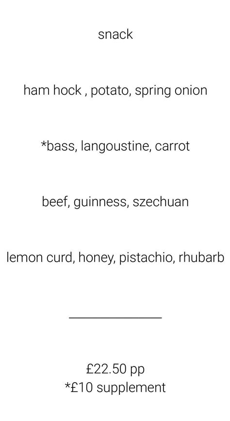 3 Course Lunch Menu