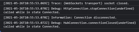 The Angularjs Websocket Is Being Closed As Soon Signalr Server Send The