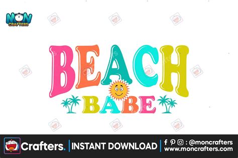 Beach Babe Png Instant Download