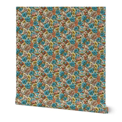 Floral Mystical Pattern Wicca Wallpaper Spoonflower