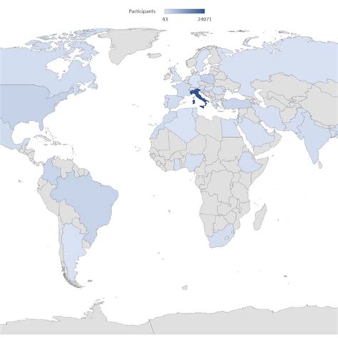Choropleth Map Of Participants By Country Download Scientific Diagram