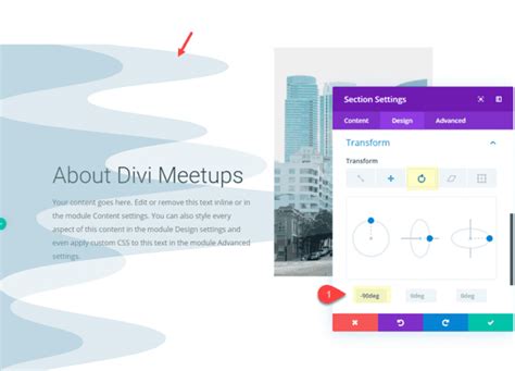 How To Use Transform Options To Design Unique Section Divider Backgrounds In Divi