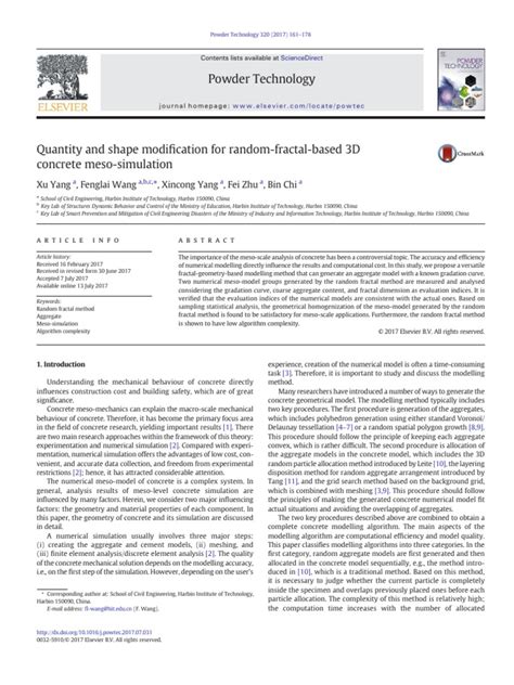 quantity and shape modification for random fractal based 3d concrete