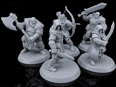 🎲 Bandit Squad Pack 5 Fantasy Miniatures 32mm Stl For Tabletop Rpg
