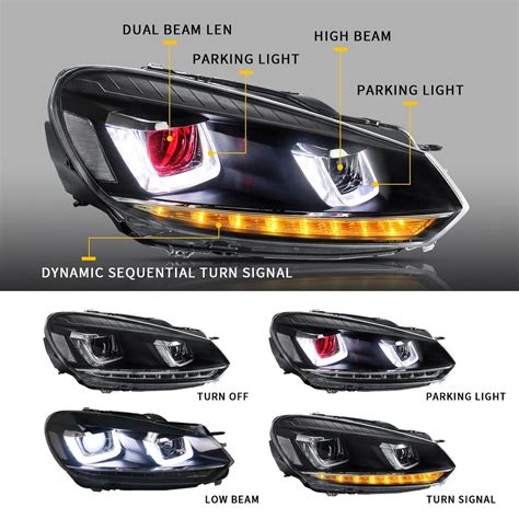 Vland Led Headlights For Volkswagen Golf Mk6 2009 2014europe Is 2008