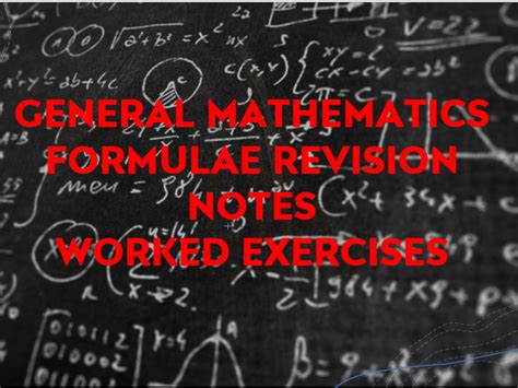General Mathematics Formulae Teaching Resources