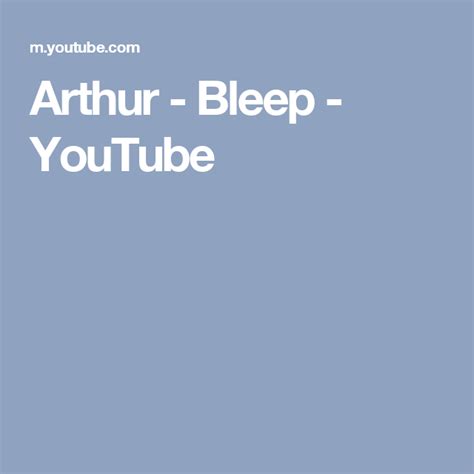 Arthur Bleep Youtube Dhx Media Arthur Youtube